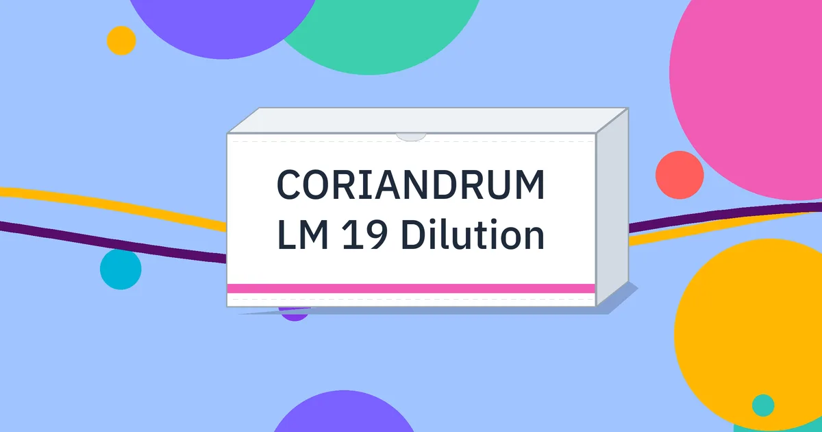 Symbolbild: Packung mit der Aufschrift CORIANDRUM LM 19 Dilution (PZN 12834555) – Verfügbarkeit und Bezug in Apotheken in Frankfurt am Main