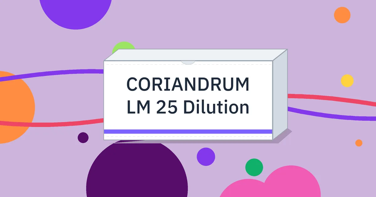 Symbolbild: Packung mit der Aufschrift CORIANDRUM LM 25 Dilution (PZN 12834615) – Verfügbarkeit und Bezug in Apotheken in Frankfurt am Main