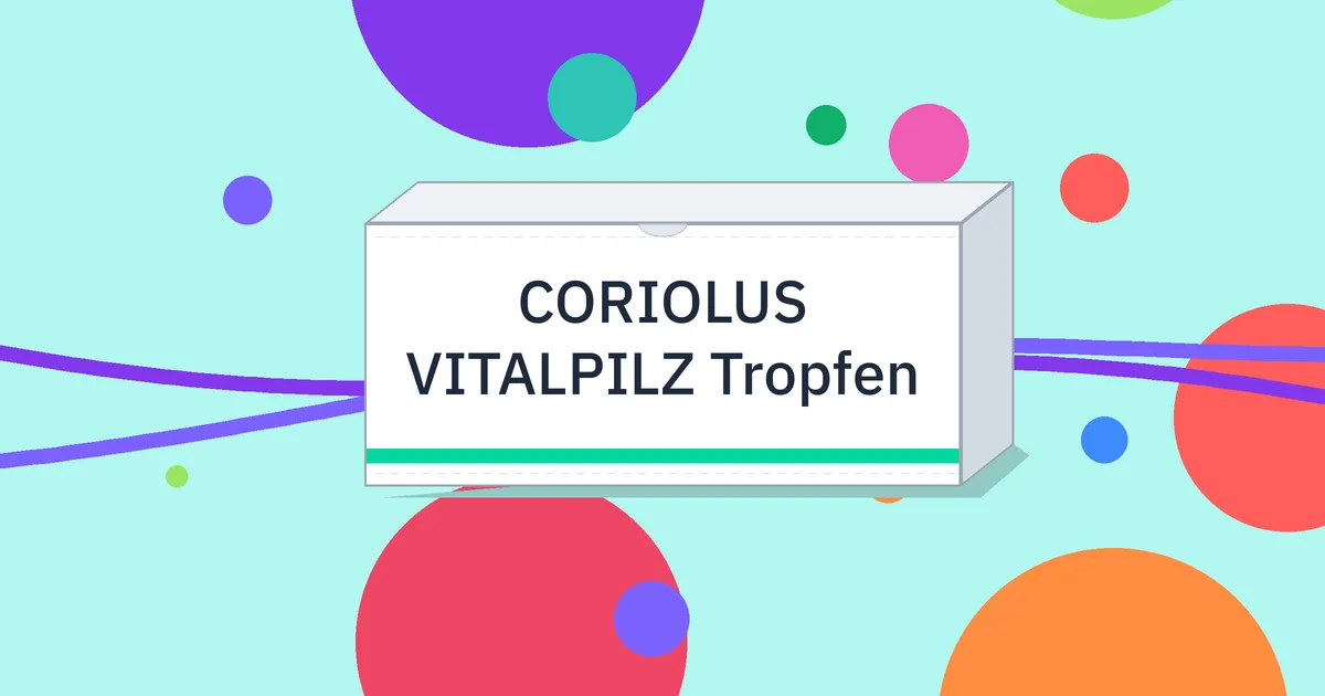 Symbolbild: Packung mit der Aufschrift CORIOLUS VITALPILZ Tropfen (PZN 12900358) – Verfügbarkeit und Bezug in Apotheken in Frankfurt am Main