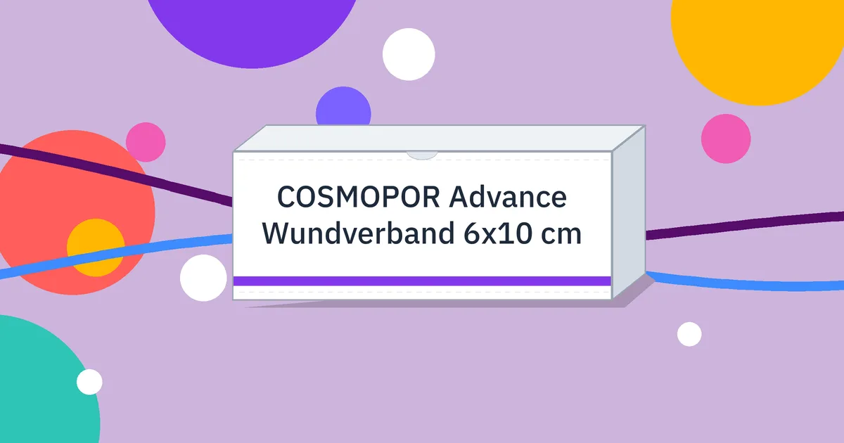 Symbolbild: Packung mit der Aufschrift COSMOPOR Advance Wundverband 6x10 cm (PZN 16516036) – Verfügbarkeit und Bezug in Apotheken in Frankfurt am Main
