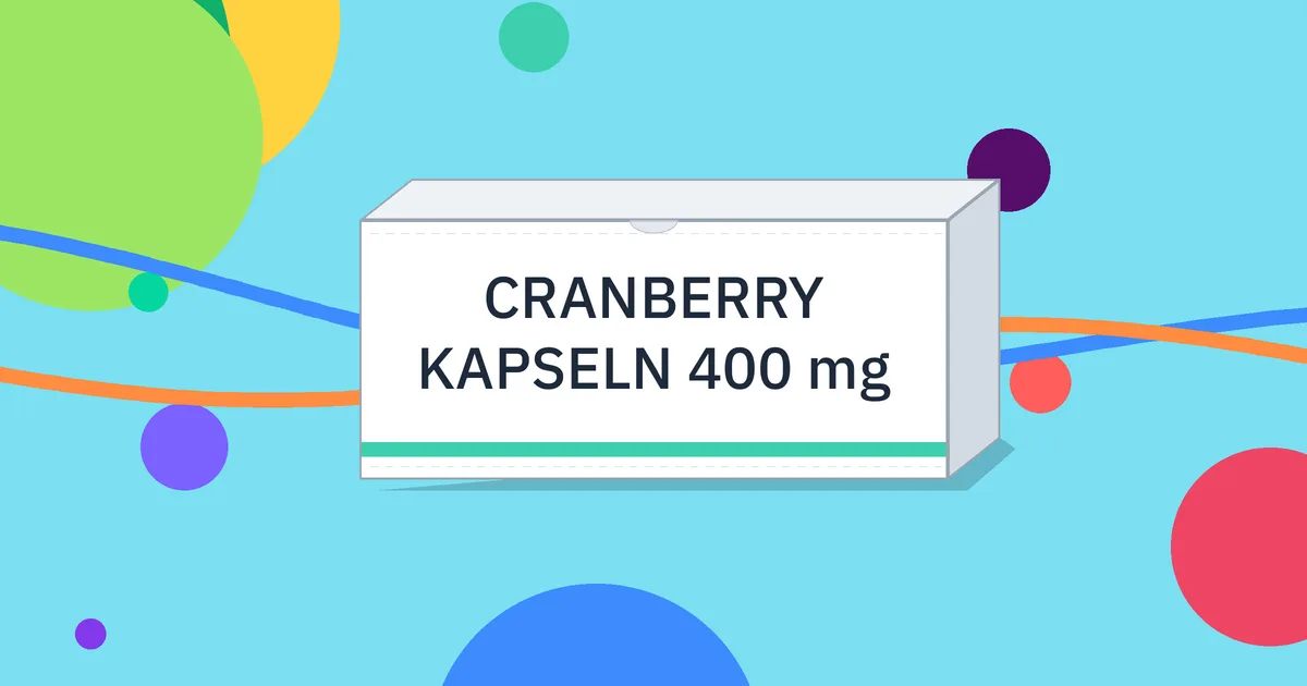 Symbolbild: Packung mit der Aufschrift CRANBERRY KAPSELN 400 mg (PZN 04347717) – Verfügbarkeit und Bezug in Apotheken in Frankfurt am Main