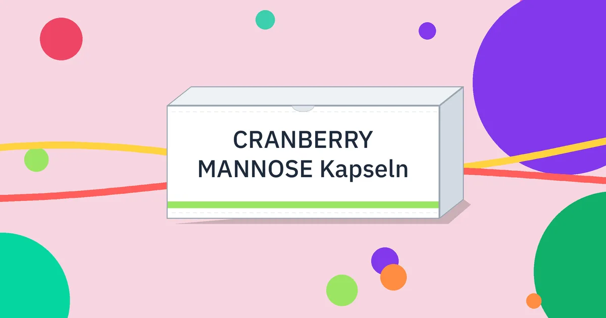 Symbolbild: Packung mit der Aufschrift CRANBERRY MANNOSE Kapseln (PZN 18666768) – Verfügbarkeit und Bezug in Apotheken in Frankfurt am Main