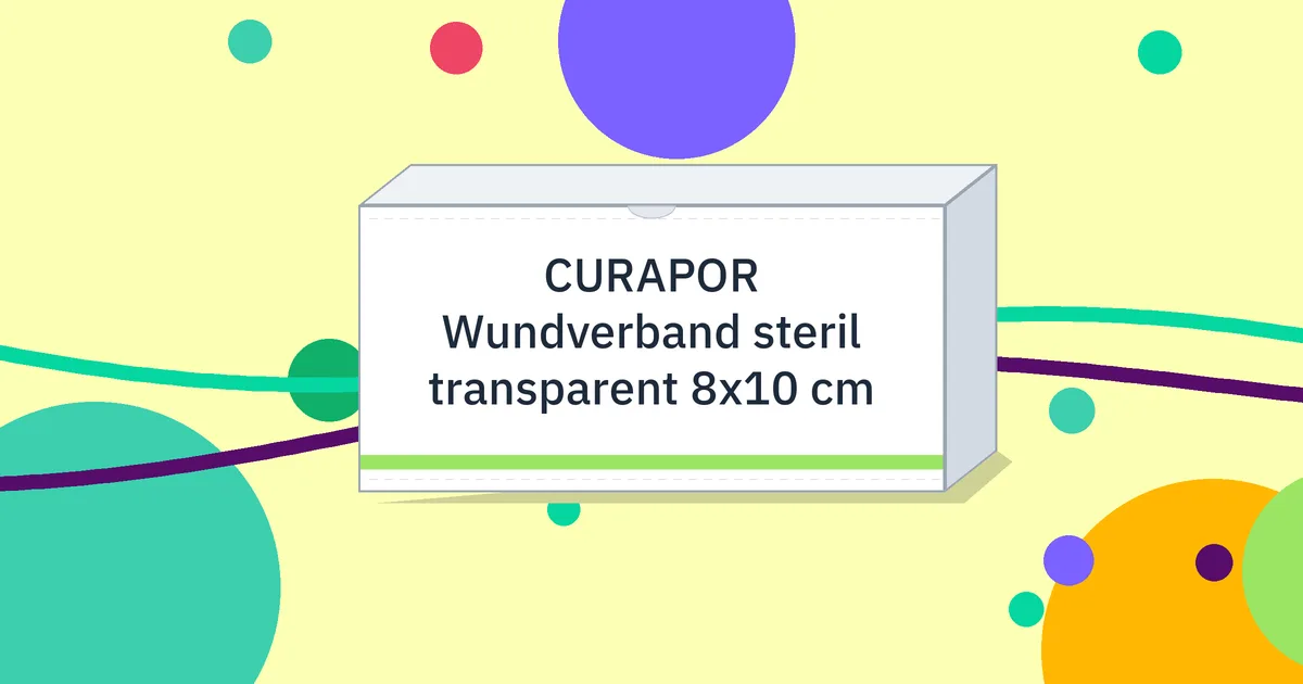 Symbolbild: Packung mit der Aufschrift CURAPOR Wundverband steril transparent 8x10 cm (PZN 14039158) – Verfügbarkeit und Bezug in Apotheken in Frankfurt am Main