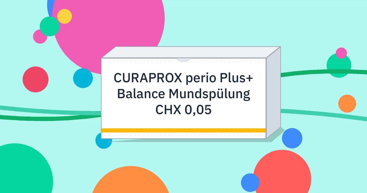Symbolbild: Packung mit der Aufschrift CURAPROX perio Plus+ Balance Mundspülung CHX 0,05 (PZN 16136463) – Verfügbarkeit und Bezug in Apotheken in Frankfurt am Main