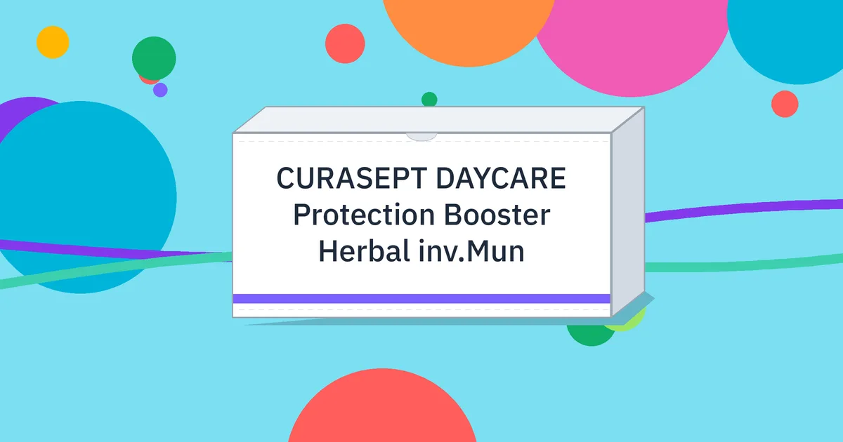 Symbolbild: Packung mit der Aufschrift CURASEPT DAYCARE Protection Booster Herbal inv.Mun (PZN 18680165) – Verfügbarkeit und Bezug in Apotheken in Frankfurt am Main