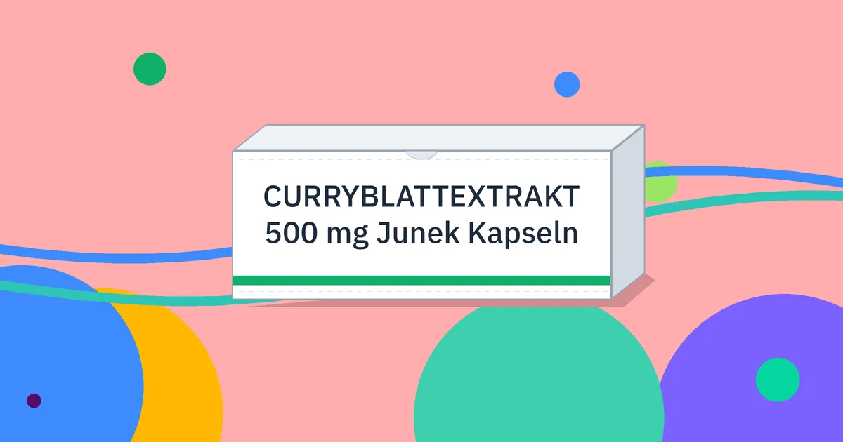 Symbolbild: Packung mit der Aufschrift CURRYBLATTEXTRAKT 500 mg Junek Kapseln (PZN 11146959) – Verfügbarkeit und Bezug in Apotheken in Frankfurt am Main