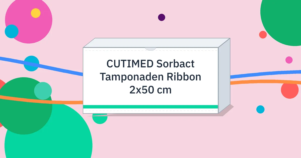 Symbolbild: Packung mit der Aufschrift CUTIMED Sorbact Tamponaden Ribbon 2x50 cm (PZN 13984742) – Verfügbarkeit und Bezug in Apotheken in Frankfurt am Main