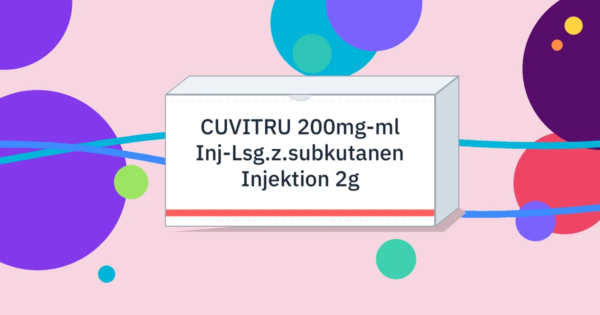 Symbolbild: Packung mit der Aufschrift CUVITRU 200mg-ml Inj-Lsg.z.subkutanen Injektion 2g (PZN 12571920) – Verfügbarkeit und Bezug in Apotheken in Frankfurt am Main