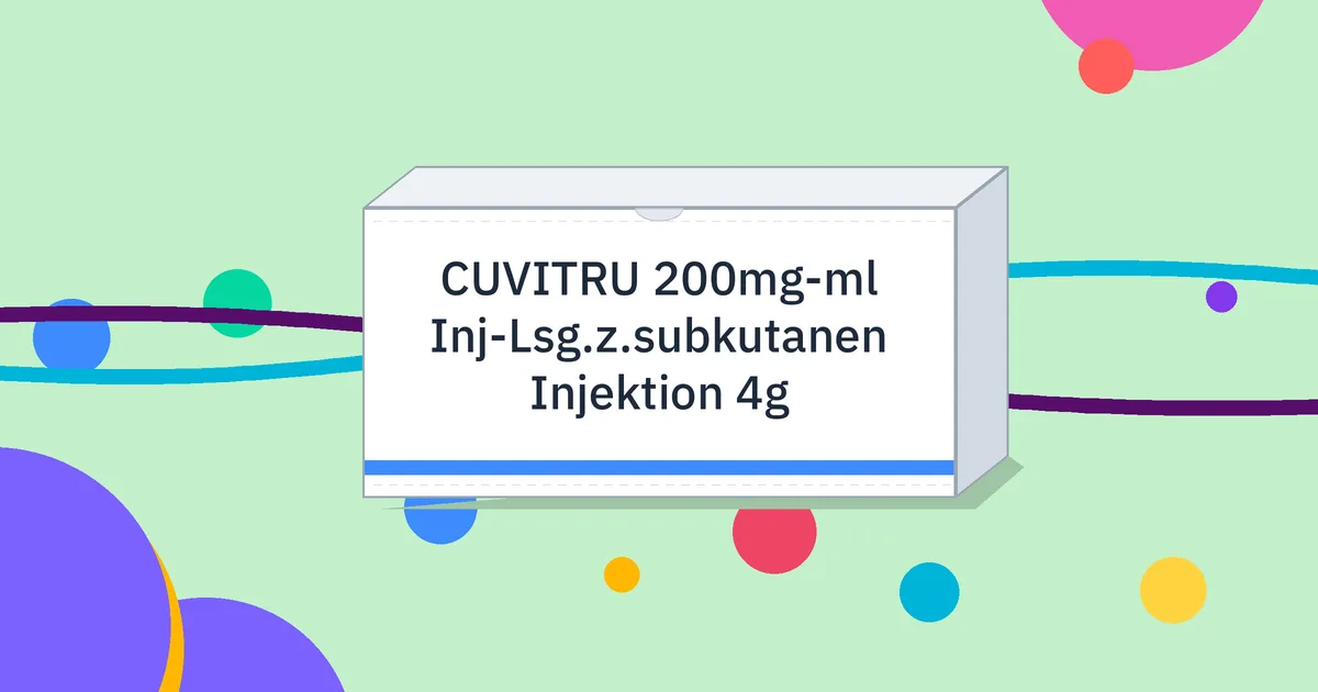 Symbolbild: Packung mit der Aufschrift CUVITRU 200mg-ml Inj-Lsg.z.subkutanen Injektion 4g (PZN 12571937) – Verfügbarkeit und Bezug in Apotheken in Frankfurt am Main