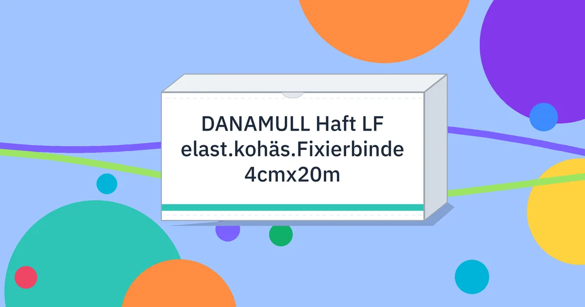 Symbolbild: Packung mit der Aufschrift DANAMULL Haft LF elast.kohäs.Fixierbinde 4cmx20m (PZN 20810422) – Verfügbarkeit und Bezug in Apotheken in Frankfurt am Main