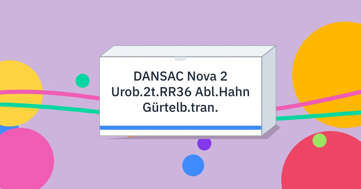 Symbolbild: Packung mit der Aufschrift DANSAC Nova 2 Urob.2t.RR36 Abl.Hahn Gürtelb.tran. (PZN 13708031) – Verfügbarkeit und Bezug in Apotheken in Frankfurt am Main