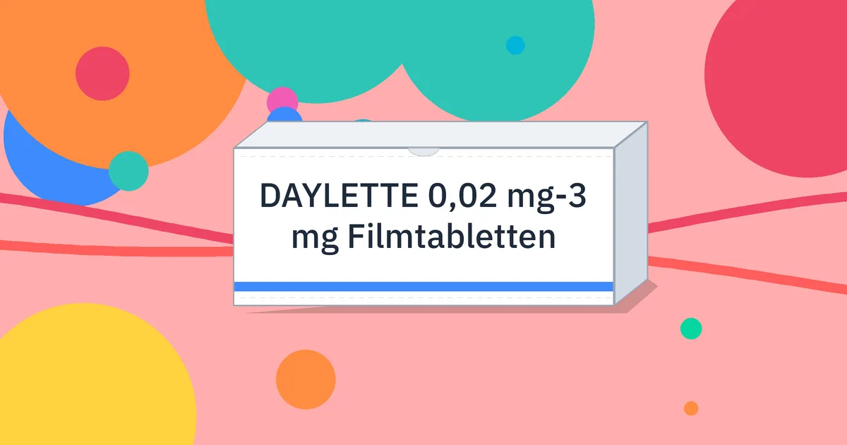 Symbolbild: Packung mit der Aufschrift DAYLETTE 0,02 mg-3 mg Filmtabletten (PZN 17906756) – Verfügbarkeit und Bezug in Apotheken in Frankfurt am Main