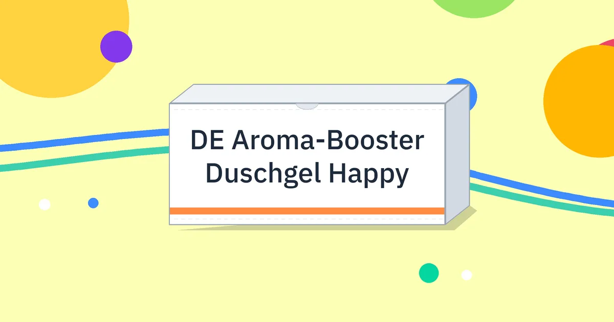 Symbolbild: Packung mit der Aufschrift DE Aroma-Booster Duschgel Happy (PZN 18451720) – Verfügbarkeit und Bezug in Apotheken in Frankfurt am Main