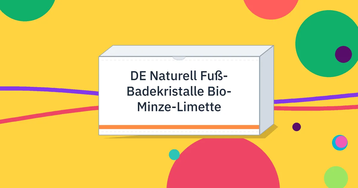 Symbolbild: Packung mit der Aufschrift DE Naturell Fuß-Badekristalle Bio-Minze-Limette (PZN 15373416) – Verfügbarkeit und Bezug in Apotheken in Frankfurt am Main