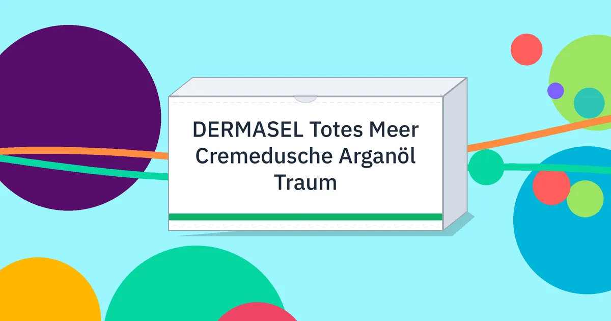 Symbolbild: Packung mit der Aufschrift DERMASEL Totes Meer Cremedusche Arganöl Traum (PZN 18053161) – Verfügbarkeit und Bezug in Apotheken in Frankfurt am Main