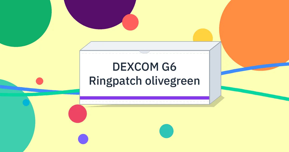 Symbolbild: Packung mit der Aufschrift DEXCOM G6 Ringpatch olivegreen (PZN 19868385) – Verfügbarkeit und Bezug in Apotheken in Frankfurt am Main