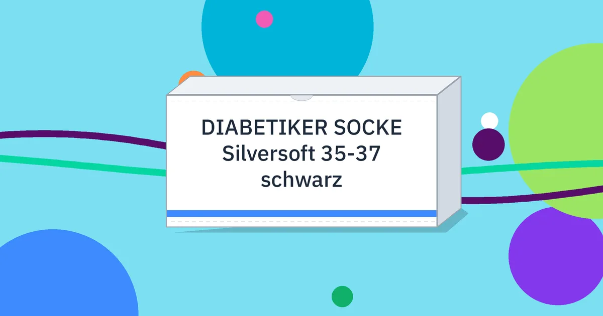 Symbolbild: Packung mit der Aufschrift DIABETIKER SOCKE Silversoft 35-37 schwarz (PZN 01830904) – Verfügbarkeit und Bezug in Apotheken in Frankfurt am Main
