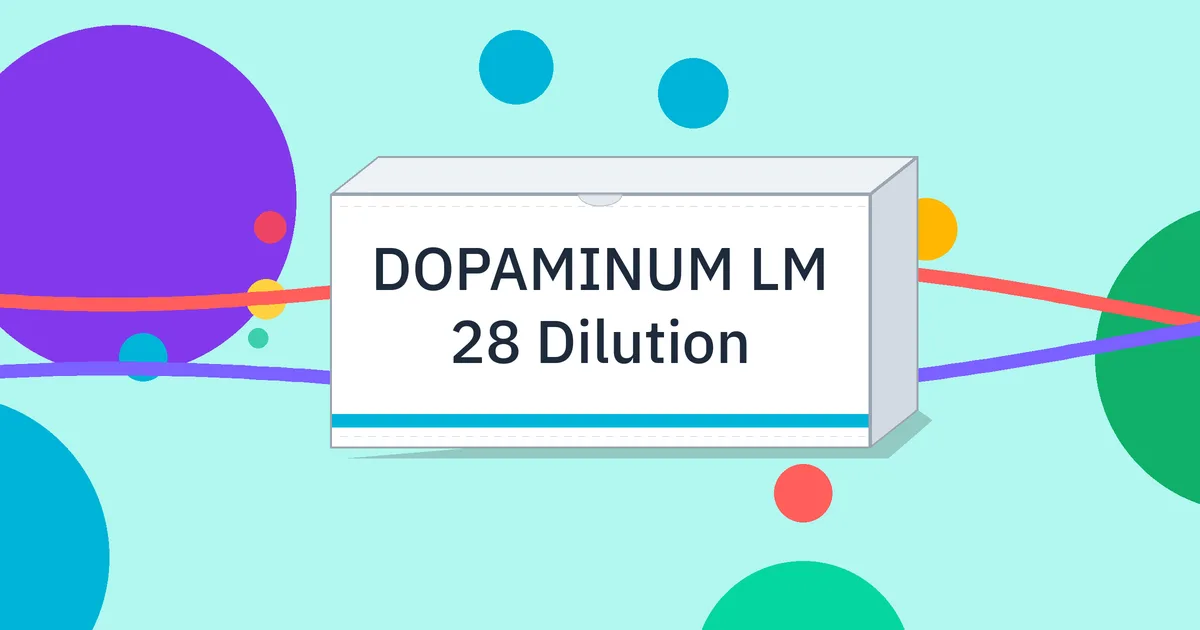 Symbolbild: Packung mit der Aufschrift DOPAMINUM LM 28 Dilution (PZN 12842879) – Verfügbarkeit und Bezug in Apotheken in Frankfurt am Main