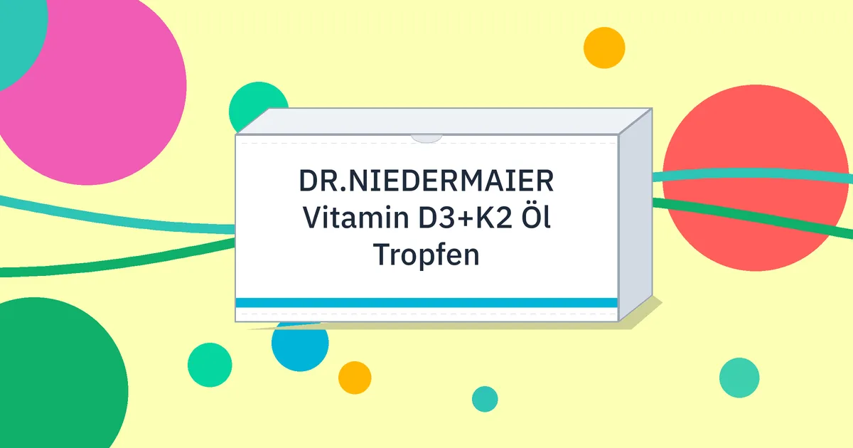 Symbolbild: Packung mit der Aufschrift DR.NIEDERMAIER Vitamin D3+K2 Öl Tropfen (PZN 19638679) – Verfügbarkeit und Bezug in Apotheken in Frankfurt am Main