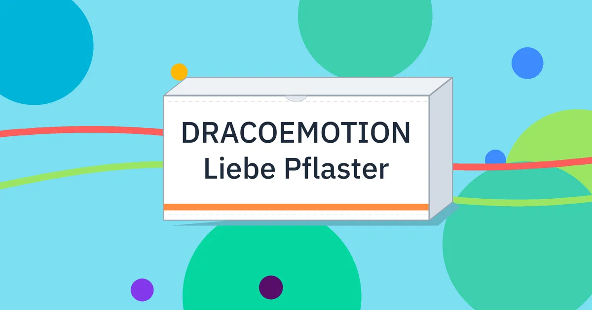 Symbolbild: Packung mit der Aufschrift DRACOEMOTION Liebe Pflaster (PZN 19993156) – Verfügbarkeit und Bezug in Apotheken in Frankfurt am Main