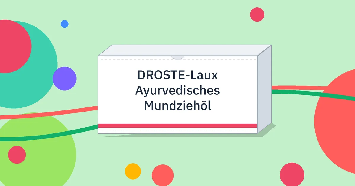 Symbolbild: Packung mit der Aufschrift DROSTE-Laux Ayurvedisches Mundziehöl (PZN 11027752) – Verfügbarkeit und Bezug in Apotheken in Frankfurt am Main