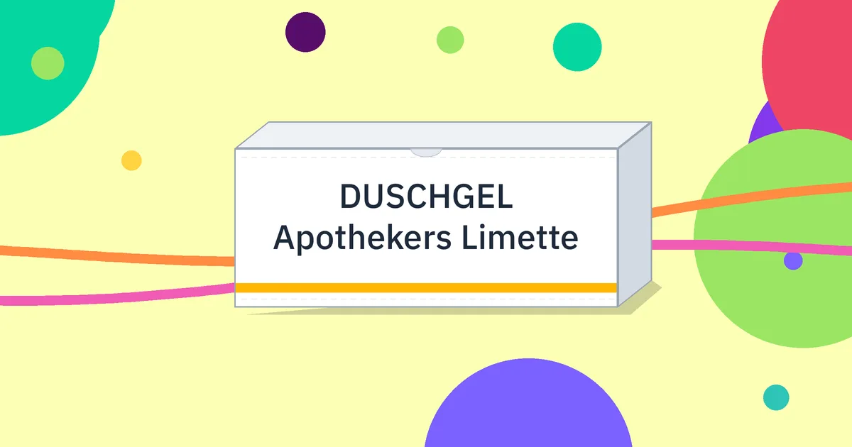 Symbolbild: Packung mit der Aufschrift DUSCHGEL Apothekers Limette (PZN 20941816) – Verfügbarkeit und Bezug in Apotheken in Frankfurt am Main
