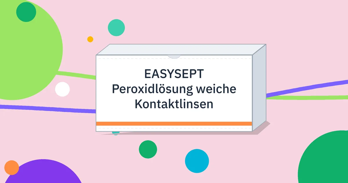 Symbolbild: Packung mit der Aufschrift EASYSEPT Peroxidlösung weiche Kontaktlinsen (PZN 12741782) – Verfügbarkeit und Bezug in Apotheken in Frankfurt am Main