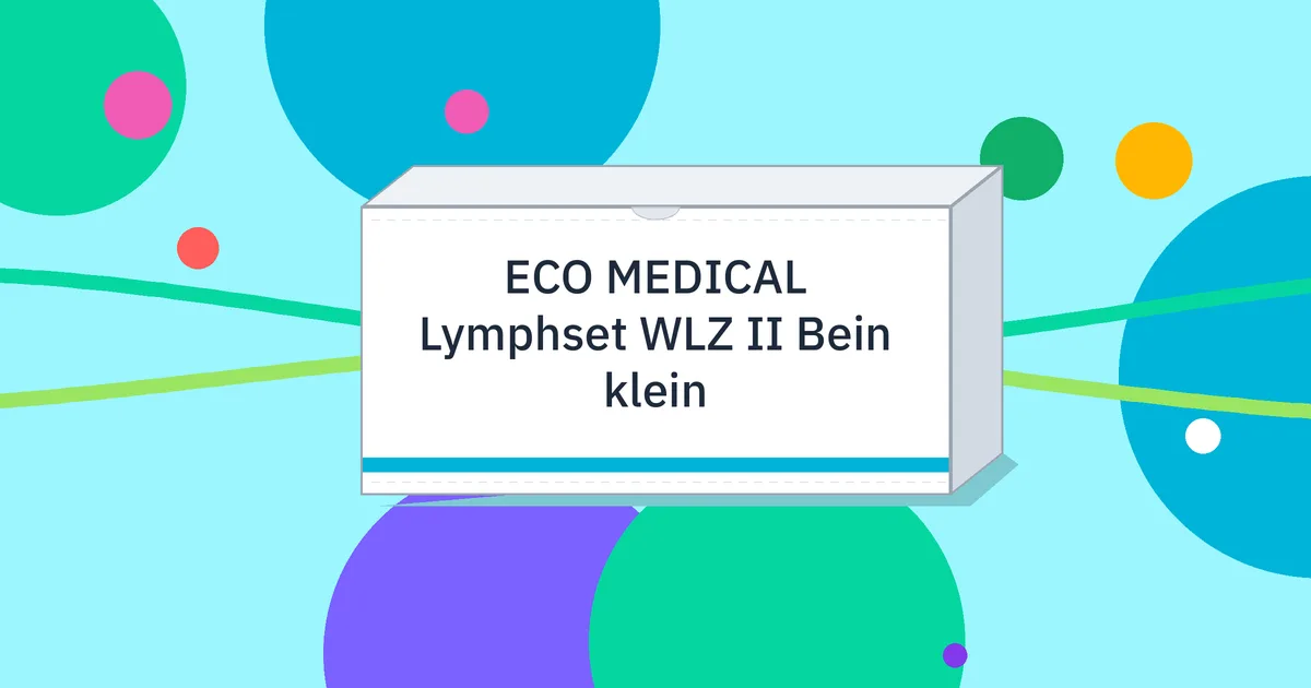 Symbolbild: Packung mit der Aufschrift ECO MEDICAL Lymphset WLZ II Bein klein (PZN 10252837) – Verfügbarkeit und Bezug in Apotheken in Frankfurt am Main