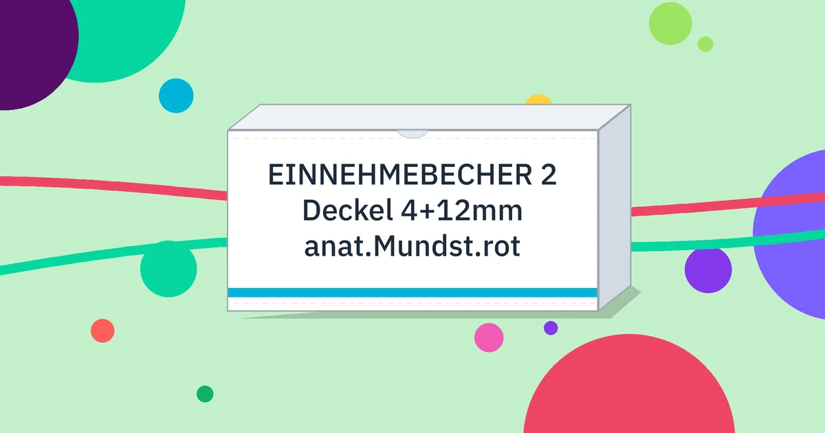 Symbolbild: Packung mit der Aufschrift EINNEHMEBECHER 2 Deckel 4+12mm anat.Mundst.rot (PZN 10637879) – Verfügbarkeit und Bezug in Apotheken in Frankfurt am Main