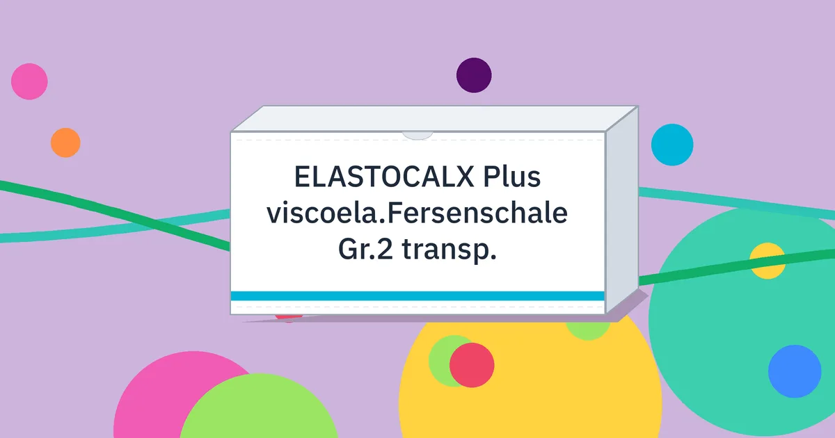 Symbolbild: Packung mit der Aufschrift ELASTOCALX Plus viscoela.Fersenschale Gr.2 transp. (PZN 13969381) – Verfügbarkeit und Bezug in Apotheken in Frankfurt am Main