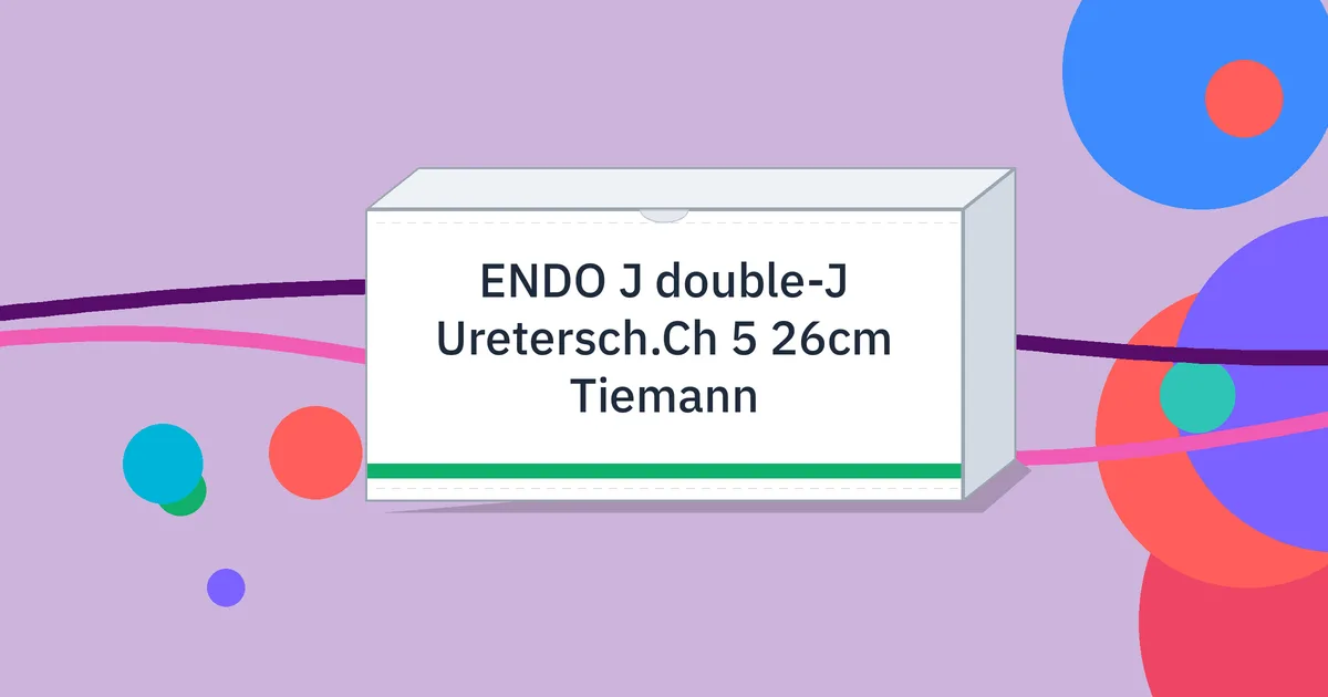 Symbolbild: Packung mit der Aufschrift ENDO J double-J Uretersch.Ch 5 26cm Tiemann (PZN 00438541) – Verfügbarkeit und Bezug in Apotheken in Frankfurt am Main