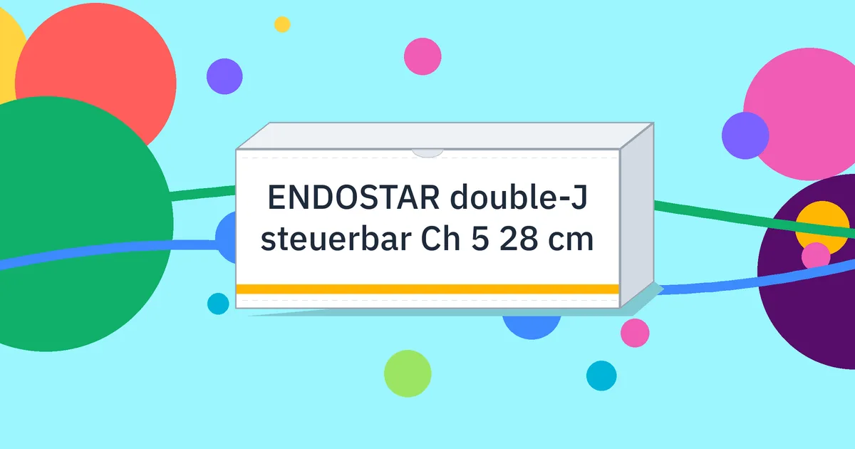 Symbolbild: Packung mit der Aufschrift ENDOSTAR double-J steuerbar Ch 5 28 cm (PZN 00439954) – Verfügbarkeit und Bezug in Apotheken in Frankfurt am Main