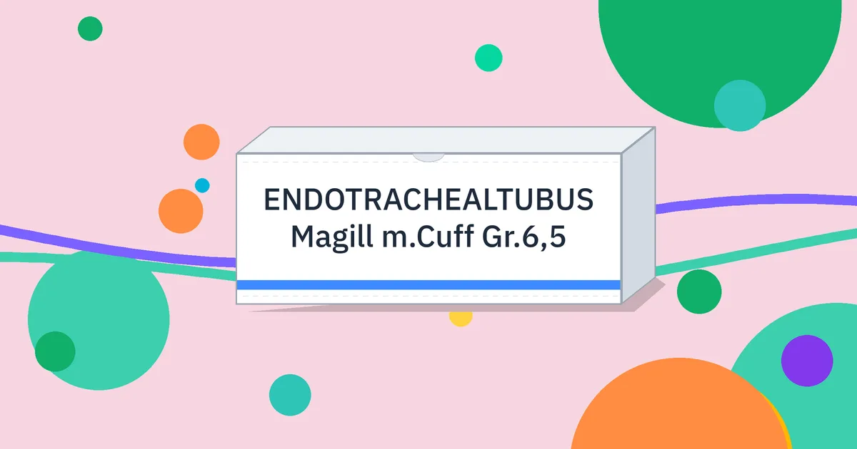 Symbolbild: Packung mit der Aufschrift ENDOTRACHEALTUBUS Magill m.Cuff Gr.6,5 (PZN 02860161) – Verfügbarkeit und Bezug in Apotheken in Frankfurt am Main