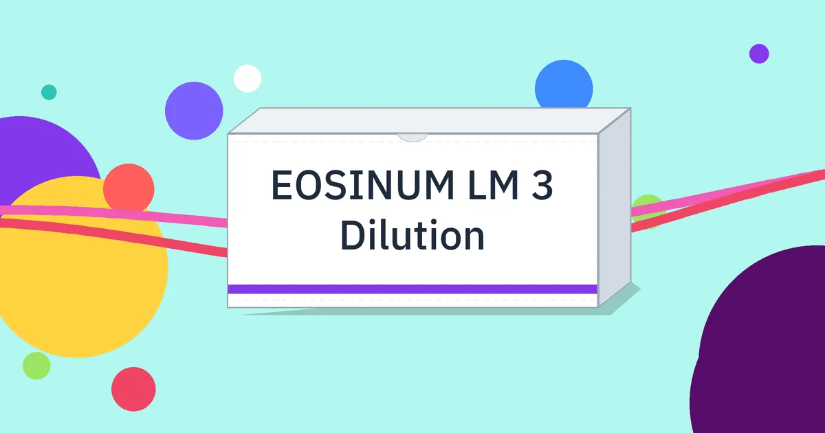 Symbolbild: Packung mit der Aufschrift EOSINUM LM 3 Dilution (PZN 16704499) – Verfügbarkeit und Bezug in Apotheken in Frankfurt am Main