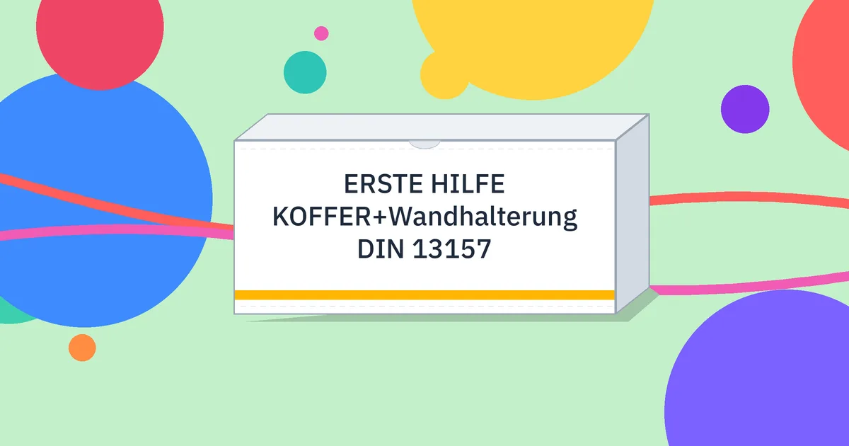 Symbolbild: Packung mit der Aufschrift ERSTE HILFE KOFFER+Wandhalterung DIN 13157 (PZN 13197783) – Verfügbarkeit und Bezug in Apotheken in Frankfurt am Main