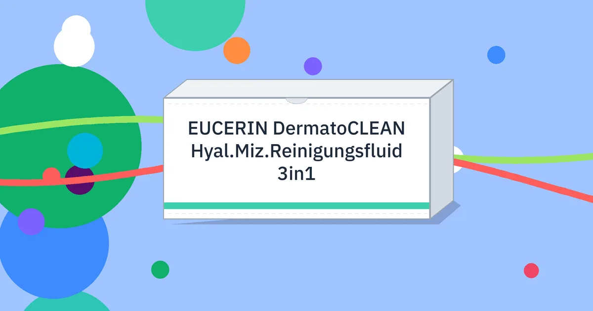 Symbolbild: Packung mit der Aufschrift EUCERIN DermatoCLEAN Hyal.Miz.Reinigungsfluid 3in1 (PZN 16143121) – Verfügbarkeit und Bezug in Apotheken in Frankfurt am Main