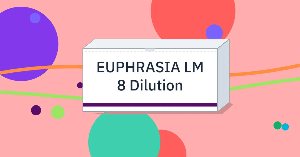 Symbolbild: Packung mit der Aufschrift EUPHRASIA LM 8 Dilution (PZN 12846593) – Verfügbarkeit und Bezug in Apotheken in Frankfurt am Main