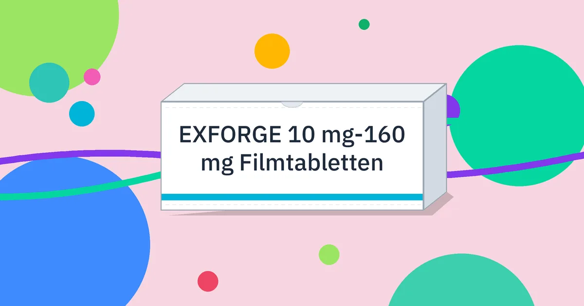 Symbolbild: Packung mit der Aufschrift EXFORGE 10 mg-160 mg Filmtabletten (PZN 06439412) – Verfügbarkeit und Bezug in Apotheken in Frankfurt am Main