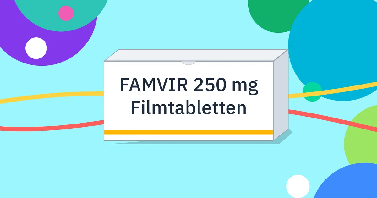 Symbolbild: Packung mit der Aufschrift FAMVIR 250 mg Filmtabletten (PZN 03068234) – Verfügbarkeit und Bezug in Apotheken in Frankfurt am Main
