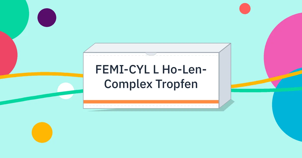 Symbolbild: Packung mit der Aufschrift FEMI-CYL L Ho-Len-Complex Tropfen (PZN 03395128) – Verfügbarkeit und Bezug in Apotheken in Frankfurt am Main