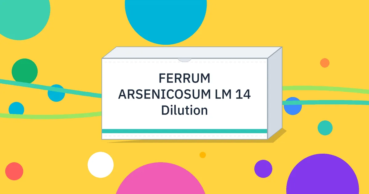 Symbolbild: Packung mit der Aufschrift FERRUM ARSENICOSUM LM 14 Dilution (PZN 12847569) – Verfügbarkeit und Bezug in Apotheken in Frankfurt am Main