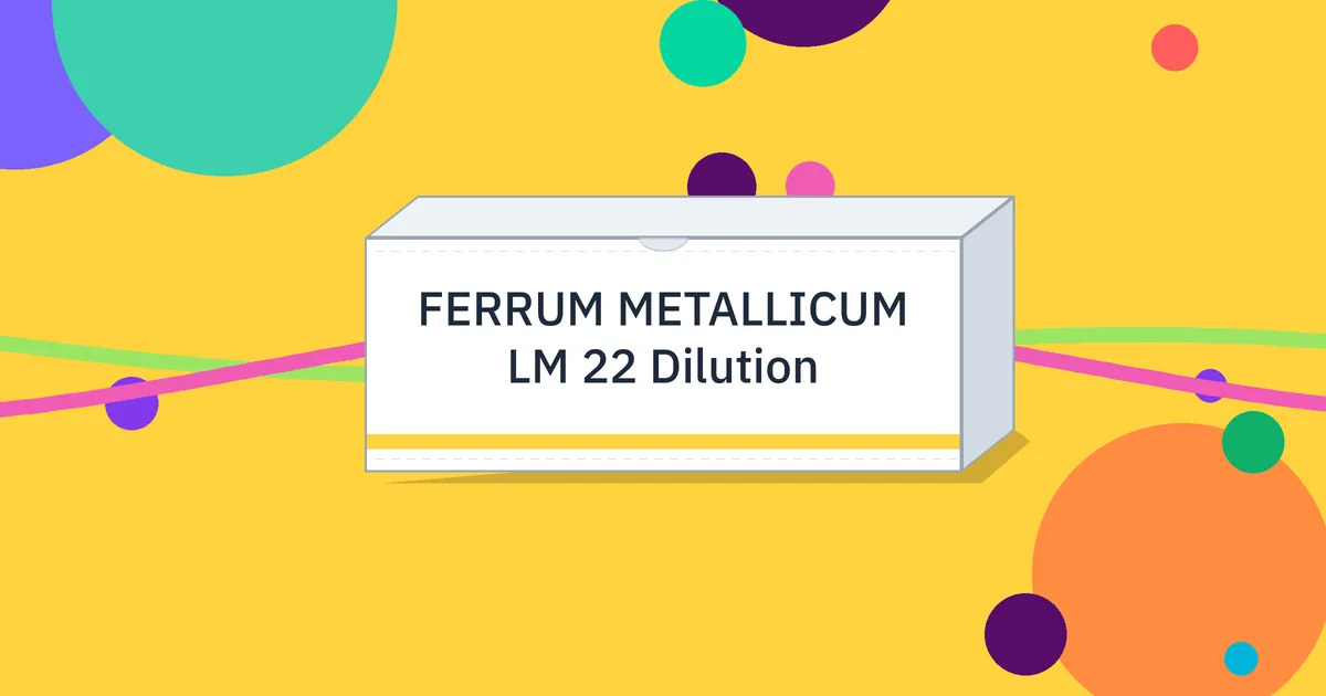 Symbolbild: Packung mit der Aufschrift FERRUM METALLICUM LM 22 Dilution (PZN 12850399) – Verfügbarkeit und Bezug in Apotheken in Frankfurt am Main