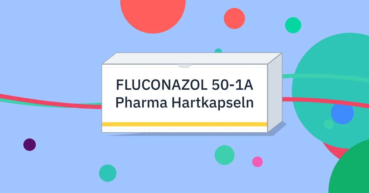 Symbolbild: Packung mit der Aufschrift FLUCONAZOL 50-1A Pharma Hartkapseln (PZN 01191083) – Verfügbarkeit und Bezug in Apotheken in Frankfurt am Main