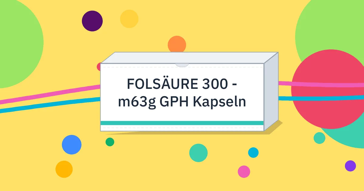 Symbolbild: Packung mit der Aufschrift FOLSÄURE 300 -m63g GPH Kapseln (PZN 03383645) – Verfügbarkeit und Bezug in Apotheken in Frankfurt am Main