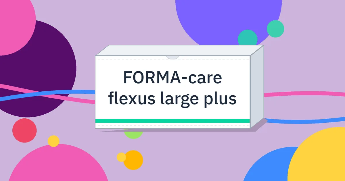 Symbolbild: Packung mit der Aufschrift FORMA-care flexus large plus (PZN 04788976) – Verfügbarkeit und Bezug in Apotheken in Frankfurt am Main