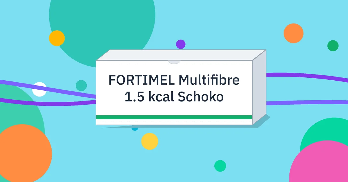 Symbolbild: Packung mit der Aufschrift FORTIMEL Multifibre 1.5 kcal Schoko (PZN 19531562) – Verfügbarkeit und Bezug in Apotheken in Frankfurt am Main