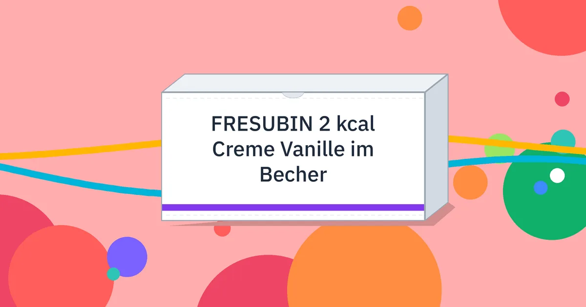 Symbolbild: Packung mit der Aufschrift FRESUBIN 2 kcal Creme Vanille im Becher (PZN 17532103) – Verfügbarkeit und Bezug in Apotheken in Frankfurt am Main