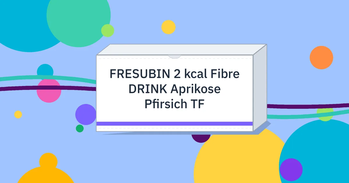 Symbolbild: Packung mit der Aufschrift FRESUBIN 2 kcal Fibre DRINK Aprikose Pfirsich TF (PZN 20191982) – Verfügbarkeit und Bezug in Apotheken in Frankfurt am Main