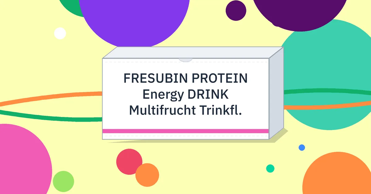 Symbolbild: Packung mit der Aufschrift FRESUBIN PROTEIN Energy DRINK Multifrucht Trinkfl. (PZN 00962785) – Verfügbarkeit und Bezug in Apotheken in Frankfurt am Main