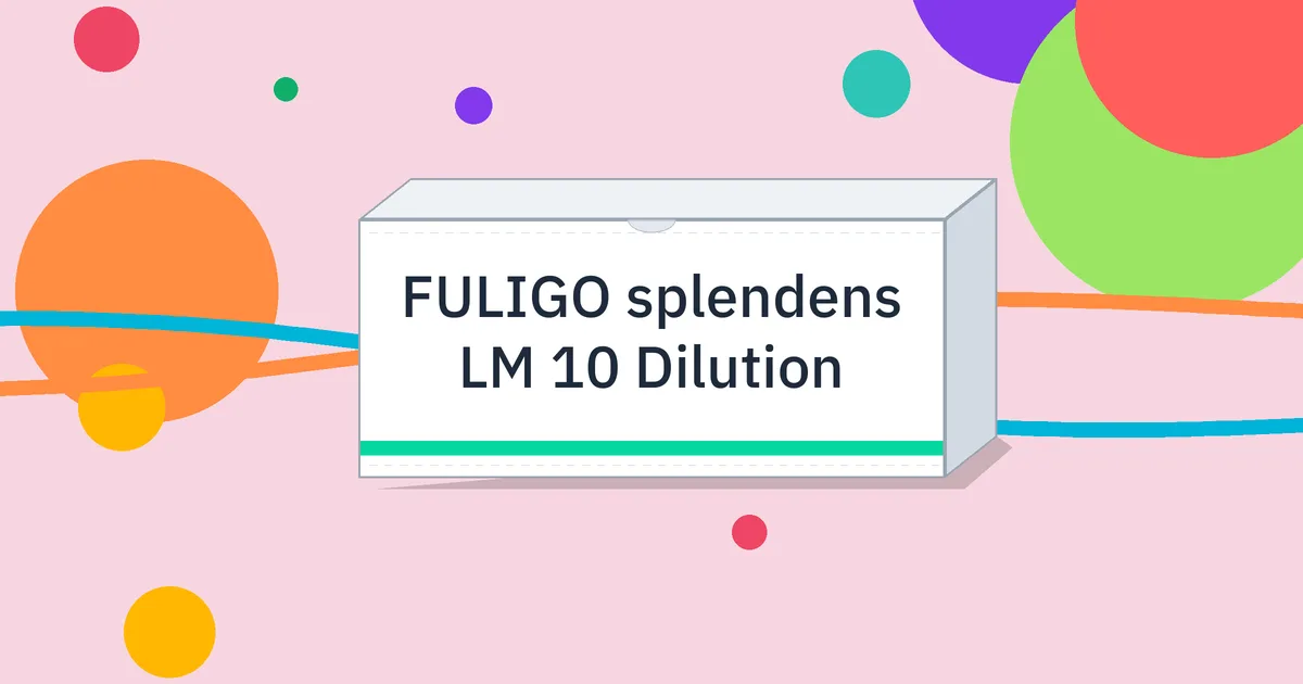 Symbolbild: Packung mit der Aufschrift FULIGO splendens LM 10 Dilution (PZN 13493398) – Verfügbarkeit und Bezug in Apotheken in Frankfurt am Main